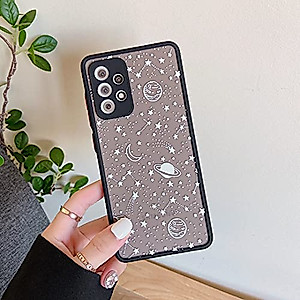 ZTOFERA Compatible with Samsung Galaxy A32 5G, Planet Sky Star Pattern Protective Phone Case Translucent Frosted Hard PC Back Case Shockproof Silicone Bumper Cover for Galaxy A32 5G, White Sky