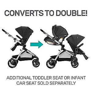 Evenflo Pivot Xpand Modular Stroller, Baby Stroller, 4 Modes, Durable Construction, Extra-Large Storage Basket, Compact Folding Design, 55-lb Capacity, Stallion Black-1 Count (Pack of 1)
