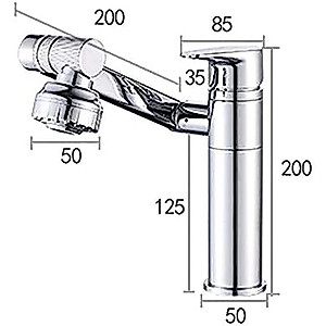 Kitchen Taps Chrome Rotation Basin Sink Facuet Deck Mount Hot Cold Mixer Crane Tap 2-Mode/3-modes Bath Wash Face Faucets