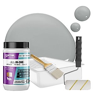 BEYOND PAINT Furniture, Cabinets and More All-in-One Refinishing Kit/Color- Soft Gray