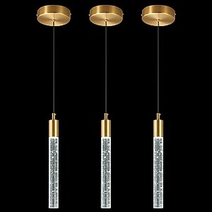 zhllmq Modern Kitchen Island Pendant Light Dimmable LED Gold Brass Finish Mini Crystal Pendant Lighting Bedroom Bedside Table Small Pendant Lights（3-Pack）