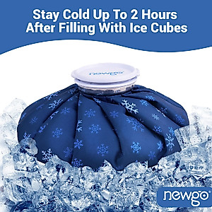 NEWGO Ice Pack for Injury Reusable, Small Ice Bag Refillable Ice Pack for Hot Cold Therapy and Pain Relief, Hot Water Bag, No-Leak Medical Ice Bag (6 Inch)