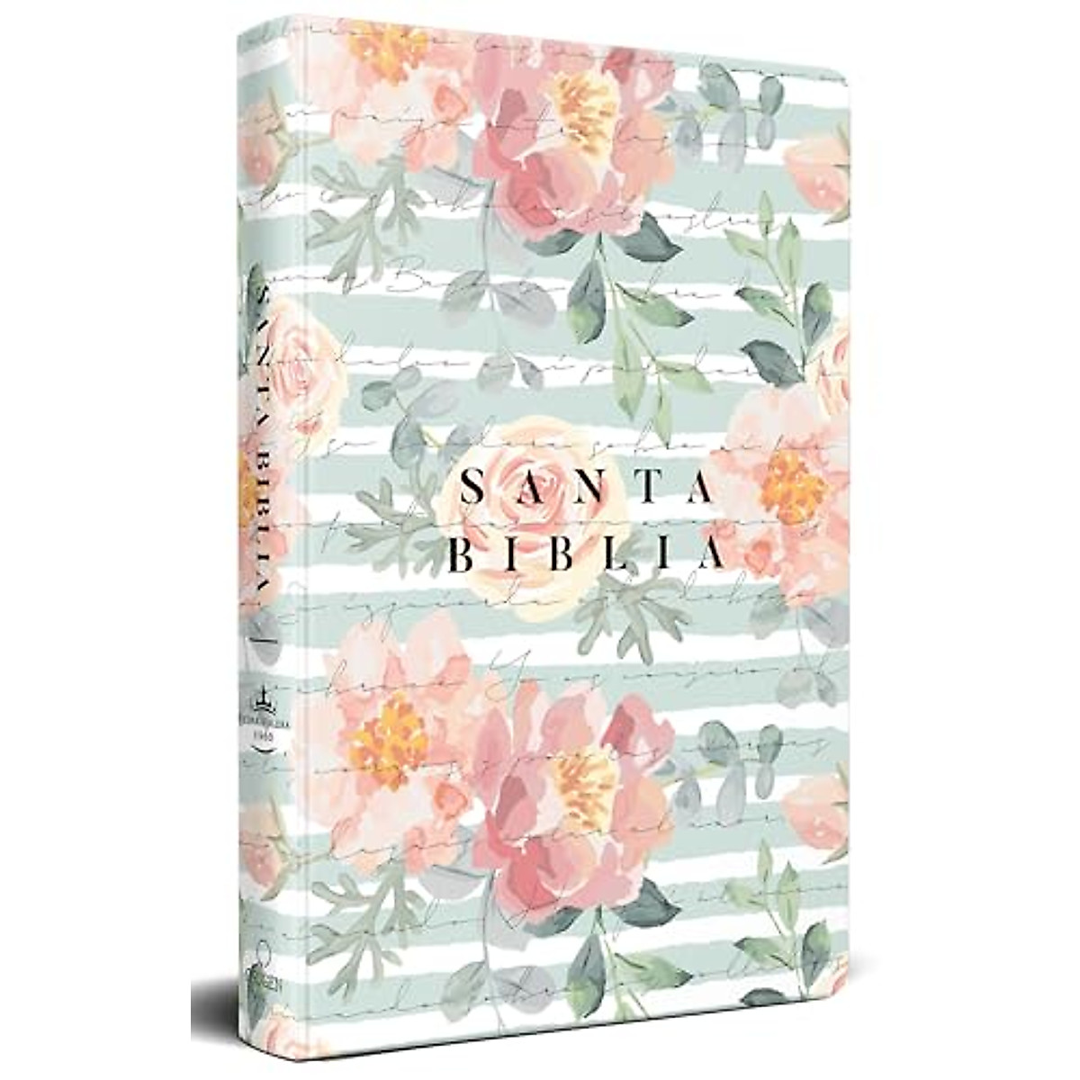 Biblia Reina Valera 1960 letra grande, tamaño manual, tapa dura rosas rosadas / Spanish Bible RVR 1960 Handy Size Large Print HC pink roses