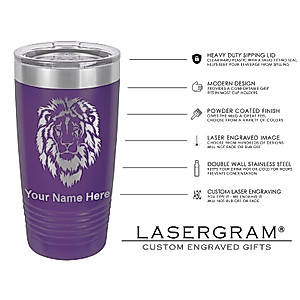 LaserGram 20oz Vacuum Insulated Tumbler Mug, Marijuana leaf, Personalized Engraving Included (Dark Purple)