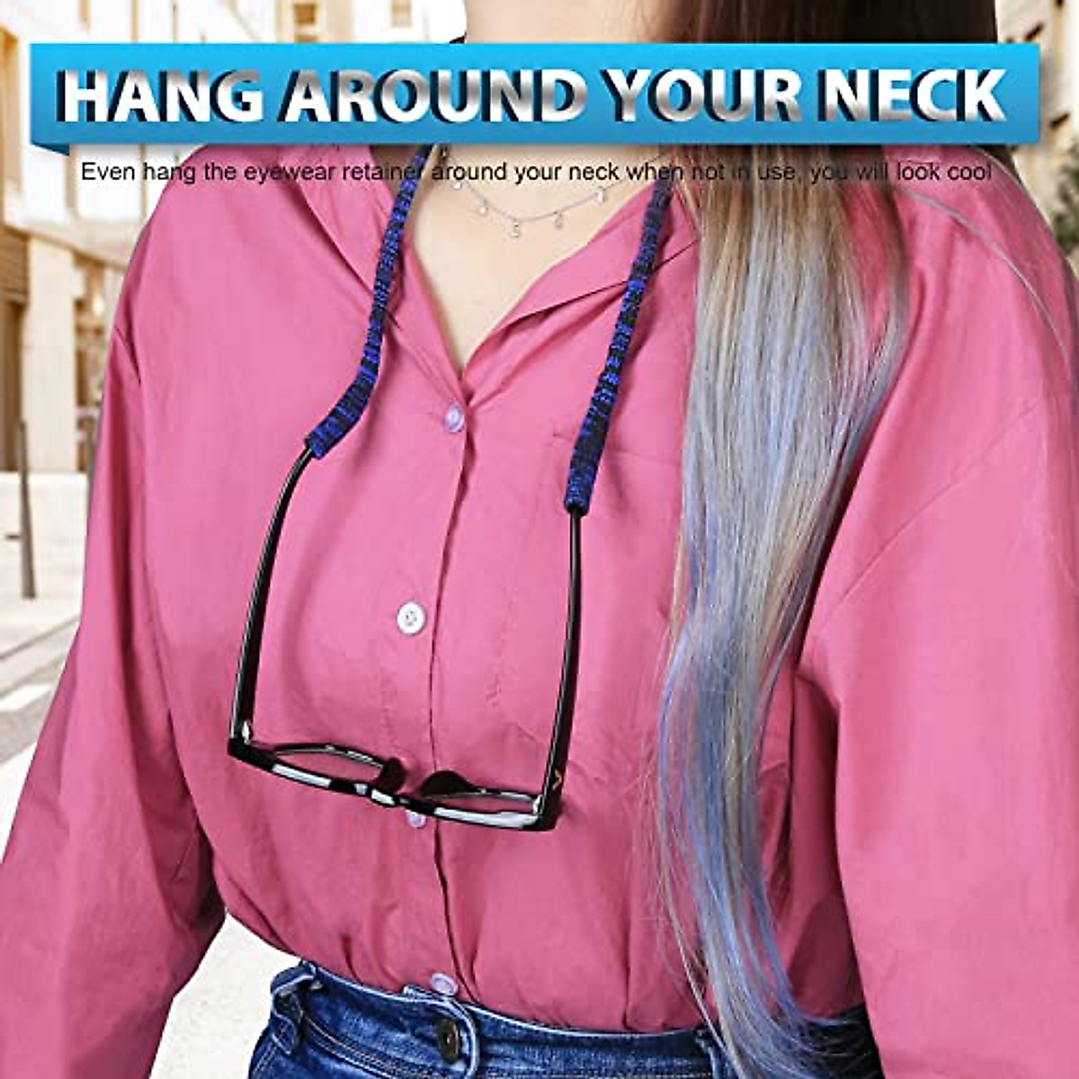 YGDZ Glasses Strap, 8pcs Sunglass Strap Eye Glasses String Strap Adjustable Sports Eyeglasses Lanyard Neck Holders Eyewear Retainer for Men Women