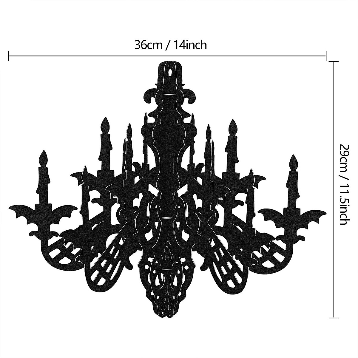 TUPARKA 2 Set Halloween Chandelier Decoration Halloween Haunted House Decoration Ceiling Hanging Decoration, Black