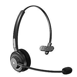 QAWESDX Bluetooth Headset, Trucker Bluetooth Headset with AI Noise Cancelling Microphone, Wireless On-Ear Headphones 17 Hrs Working Time, for Trucker Home Office Remote Work Zoom Online Class Skype