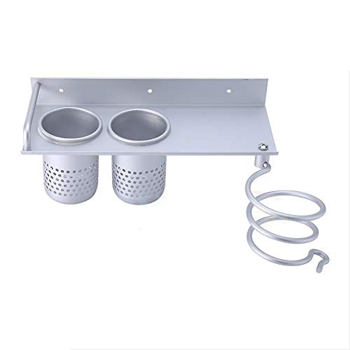 Aluminum Holder - Storage Wall Mount Organizer Holder Hair Dryer Toothbrush Toilet