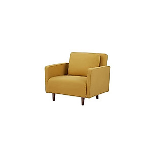 GIA Tri-Fold Convertible Polyester Chaise Sofa Bed with Removable Back Cushion and Legs, Yellow