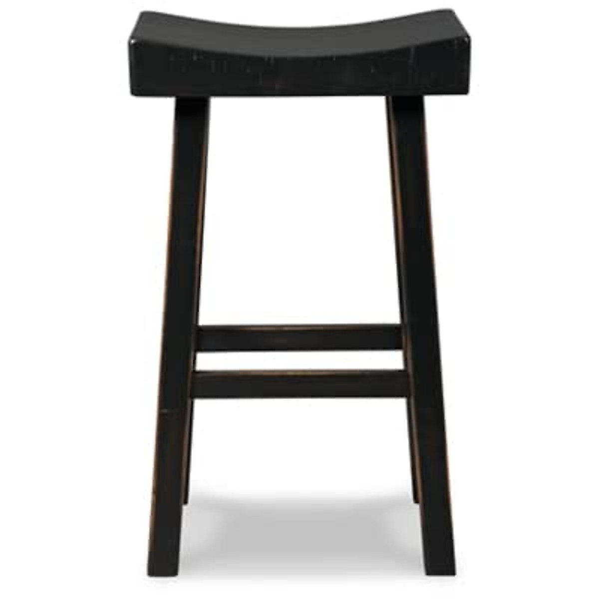 Signature Design by Ashley Glosco 31" Pub Height Wood Saddle Barstool, 2 Count, Black