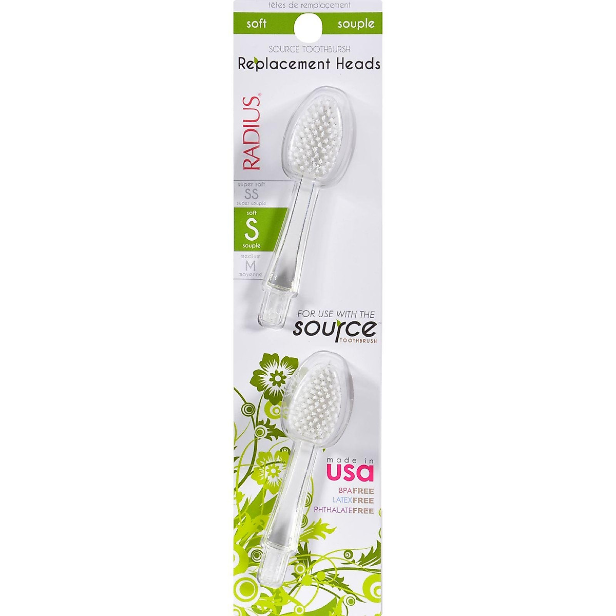 Radius, Tthbrsh Hd Rplcmnt SFT 2P, 1 Piece