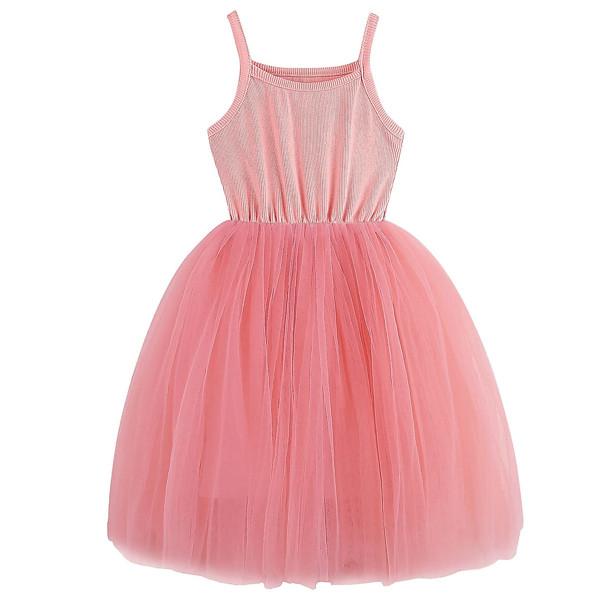 RJXDLT Baby Girls Tutu Dress Infant Tulle Dress Toddler Sleeveless Summer Dress 580 Soft Pink 110