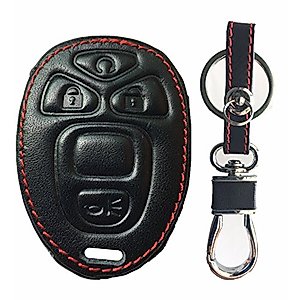 RPKEY Leather Keyless Entry Remote Control Key Fob Cover Case Protector Rep⼃lacement Fit for Remote Holder Buick Cadillac Chevrolet GMC Pontiac OUC60270 15913421