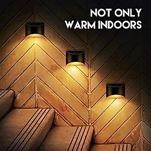 LeiDrail Solar Step Lights Outdoor Deck Fence Stair Warm Light Sun Powered LED Illuminated Landscape Lighting Waterproof for House Yard Garden Post Black - 4 Pack