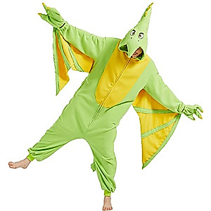 MORNINGFLY Adult Pterosaur Onesie Pajamas,Dinosaur Onesie Pajamas,Christmas Halloween Cosplay Dinosaur Onesie Pajamas for Women Men