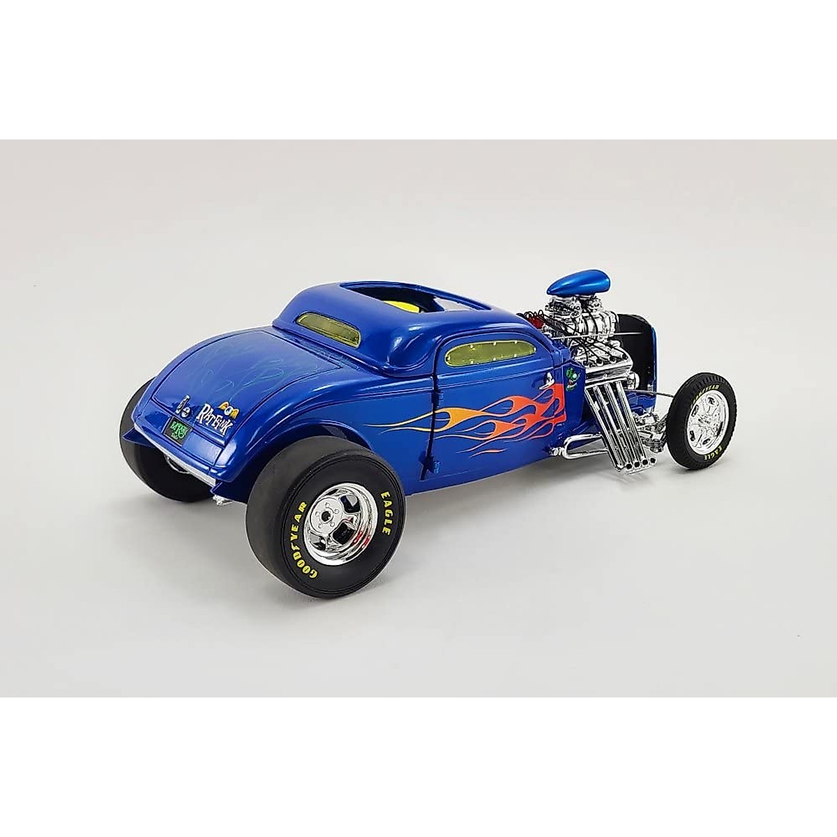 ModelToyCars 1934 Rat Fink Hot Rod Blown Altered Coupe, Blue - Acme 18965 - 1/18 Scale Diecast Model Toy Car