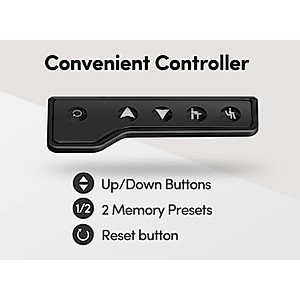 BANTI Small Electric Standing Desk, Stand up Height Adjustable Home Office Table, Sit Stand Desk with Splice Board, 43"x24", White Frame & White Top