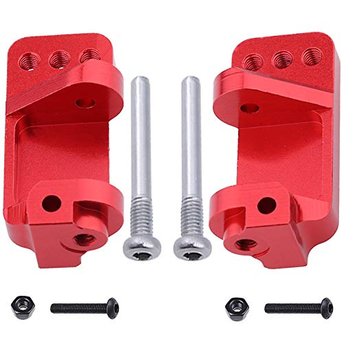 Hobbypark Aluminum Alloy Caster Blocks for RC 1/10 Traxxas 2WD Slash, Stampede, Rustler, Nitro Slash, Replacement of Part 3632 (Red)