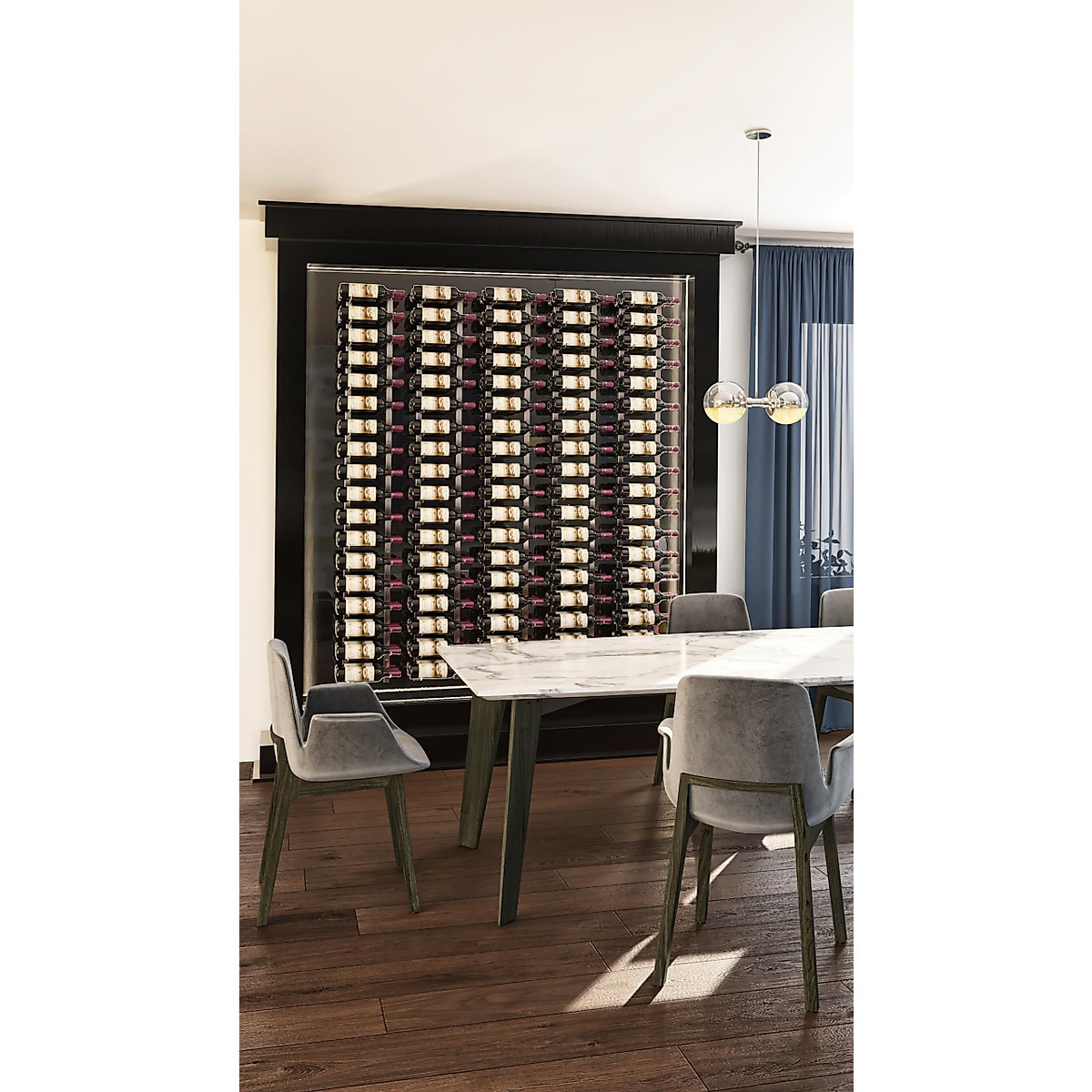 W Series Luxe Wine Rack 6 - Double Depth, Metal Wall Mounted Wine Rack - Modern, Easy Access Wine Storage - Space Saving Wine Rack with Storage Capacity (36 Bottles, Golden Bronze)