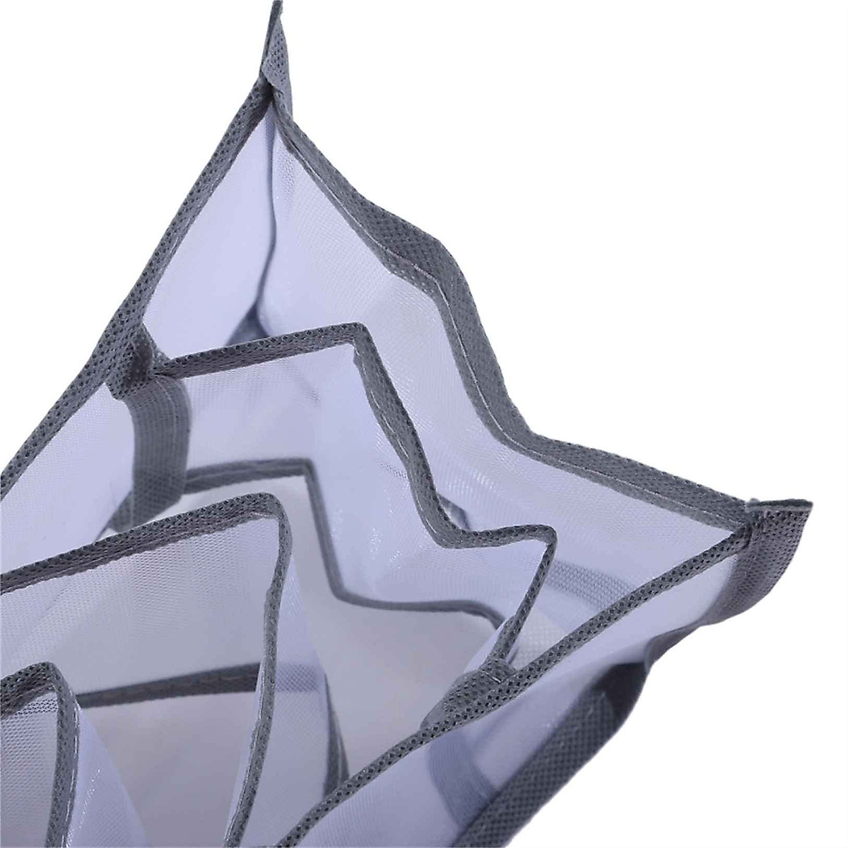 QBQBY 6/7/11 Grids Washable Wardrobe Clothes Organizer Jeans Compartment Storage Box Foldable Closet Drawer Organizer Clothes Drawer Mesh Separation Box Portable Clothes Wardrobe,Grey 2