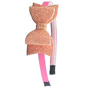 XIMA 10pcs Glitter Sequin Bow Hairband Shiny Bow Knot Teeth Plastic Headbands for Kids Hair Accessories