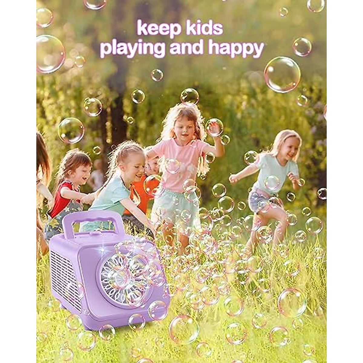 Upgraded Bubble Machine with 2 Speed Levels,Blow 20000+ Bubbles/Minute,Portable Automatic Bubble Machine for Kids Toddlers,Durable Bubble Maker Outdoor Toys Gifts for Birthday,Wedding,Party,Christmas