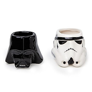 Silver Buffalo Star Wars Darth Vader and Stormtrooper Helmets Sculpted Mini Mugs | Set of 2