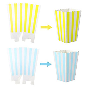 60 Pcs Popcorn Boxes Carton Disposable Containers Snack Boxes for Plastic Container Popcorn Bags Paper Popcorn Boxes Movie Night Supplies Stripe Popcorn Boxes Popcorn Buckets
