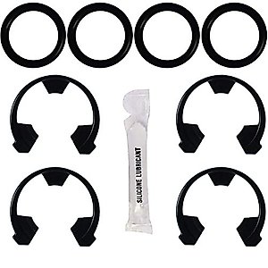 Water Softener Clip and O-Ring Kit - Authentic OEM Parts - 7337571 and 7337563 Kit Bundle - Includes 4 each of clip 7116713 and O-ring 7170288 plus 1 gram silicone o-ring lubricant