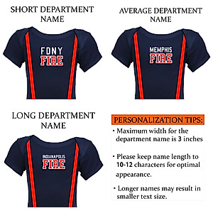 Fully Involved Stitching Firefighter Personalized Navy Baby Bodysuit (3 Months)