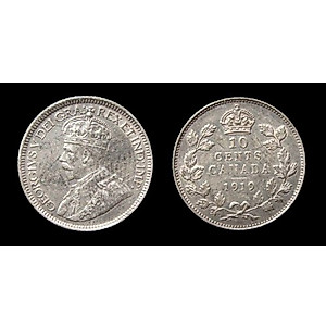 Canada Silver Coin 10 Cents Issued 1919