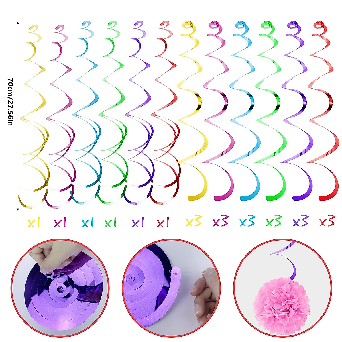 42 PCS Mexican Fiesta Party Decorations Mexican Floral Hanging Swirls Fiesta Paper Flowers for Mexican Fiesta Theme Party Birthday Baby Shower Party Decorations