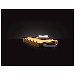 Napoleon PRO Bamboo Cutting Board with Stainless Steel Bowls 70012 Naturally Cutting Board with Two Stainless Steel Bowls, Chopping and Carving Meat