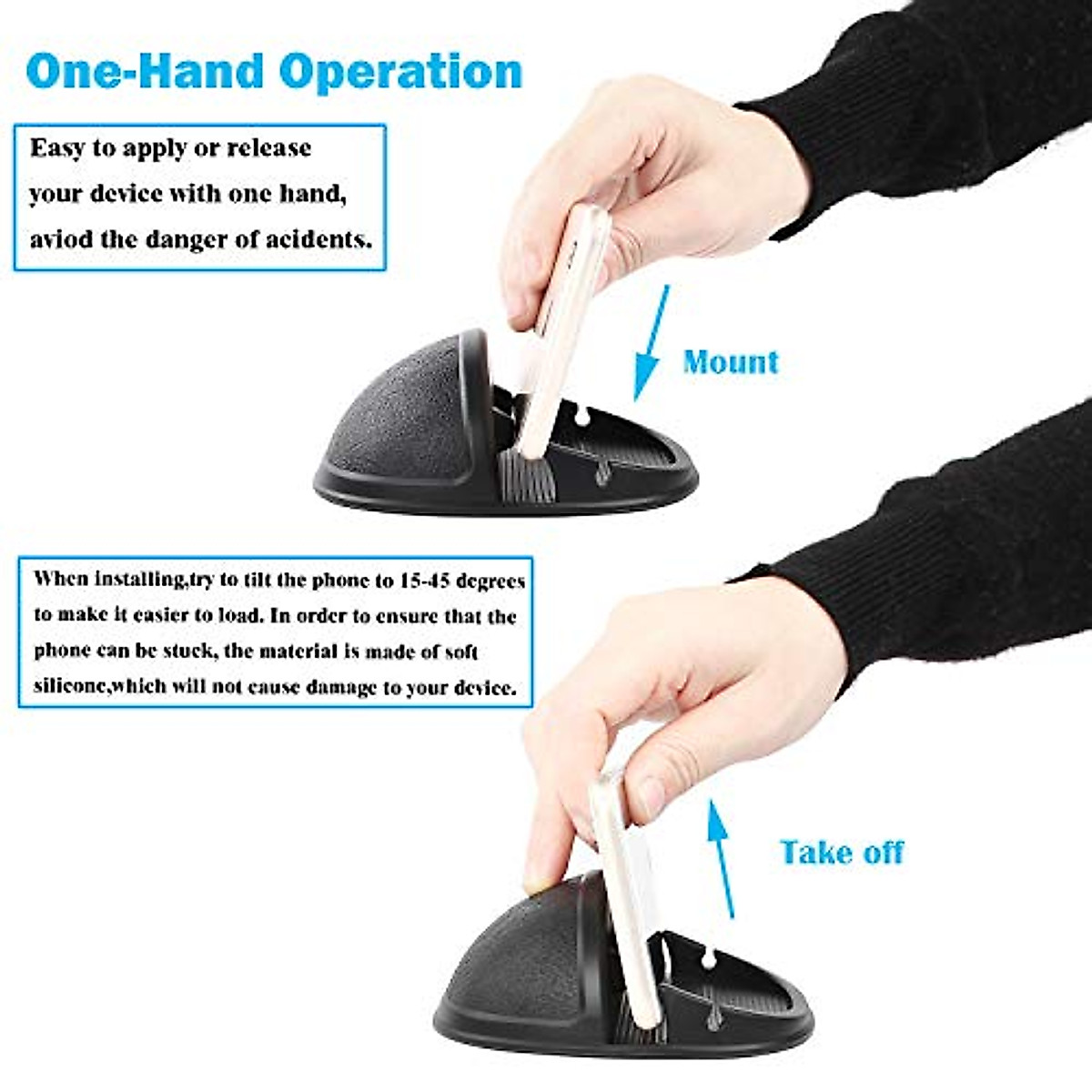 Oleksil Car Cell Phone Holder Dashboard Phone Holder Phone Mount for Car Anti-Slip Silicone Car Pad Phone Stand Compatible with iPhone,Samsung,Android Smartphones