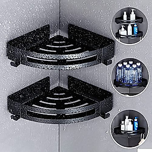 PoncherishAE 2 Pack Corner Shower Caddy,Kitchen Racks Shower Caddies,Aluminum Storage Organizer for Bathroom,Toilet,Kitchen and Dorm