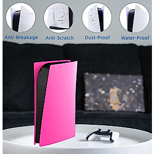 Digital Edition Face Plates Cover Skins Shell Panels for PS5 Console, Accessories for Playstation 5 Protective Replacement Faceplates (Nova Pink)