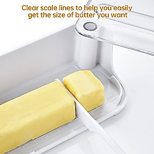 aceyoon Butter Dish with Transparent Lid, Dishwasher Safe Butter Storage Container, ABS Plastic Butter Dish for Countertop, Butter Dishes with Knife & Butter Stick