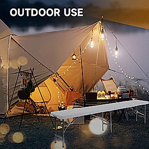 Flamebrother Folding Bench 6ft Outdoor Portable Foldable Soccer Benches Seat for Picnic Garden Party Camping Dining White