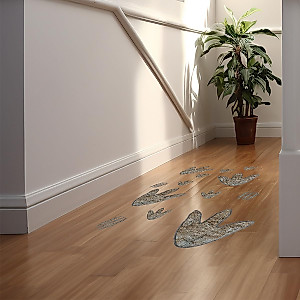 90 Pieces Dinosaur Decor Dinosaur Footprints Floor Decals Peel and Stick Dinosaur Track Stickers Removable Dinosaur Tracks Wall Decals Vinyl Footprints Wall Decal for Baby Nursery Bedroom Home Decor