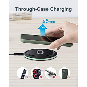 AILKIN Wireless Charger, 15W Samsung Wireless Charging Pad Fast Charging for Galaxy S24 S23 Ultra, Android Wireless Cargador Station for Google Pixel 8/8Pro/7/7a/7Pro/6 iPhone 15 Pro Max 15 Plus 14 13