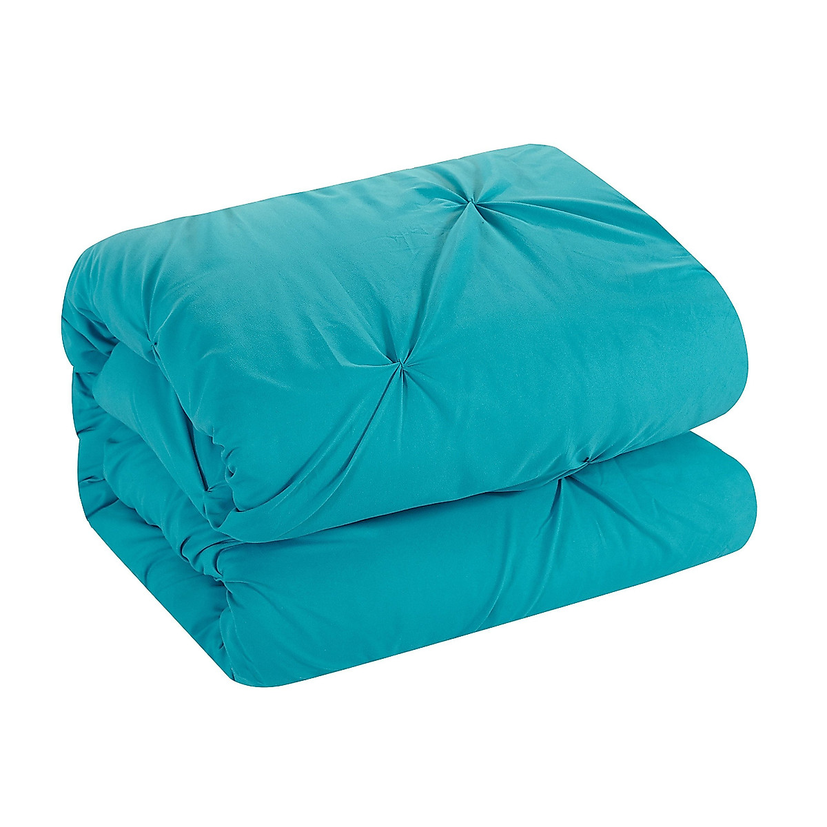 Chic Home 8 Piece Daya Pinch Pleated, Ruffled and Pleated Complete Queen Bed in a Bag Duvet Set Turquoise with White Sheets Included