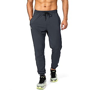 G Gradual Men's Sweatpants with Zipper Pockets Athletic Pants Traning Track Pants Joggers for Men Soccer, Running, Workout (Grey, Large)
