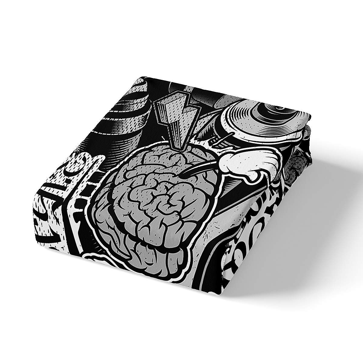 Feelyou Graffiti Bedding Set for Teens Boys Twin Rock Music Theme Duvet Cover Set Hip Hop Comforter Cover Set Kids Teenage Street Art Quilt Cover Hippie Room Decor Bedding with 1 Pillow Sham (2Pcs)