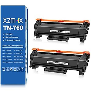 XZMHX TN760 TN730 TN-760 TN-730 Replacement Toner Cartridge Compatible for Brother DCP-L2550DW HL-L2390DW HL-L2370DWXL HL-L2370DW MFC-L2710DW MFC-L2750DWXL MFC-L2750DW MFC-L2710DW(2P with Chip)