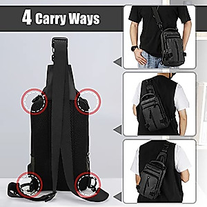 Sling Crossbody Backpack Shoulder Bag for Men,Travel Hiking Chest Bag Daypack