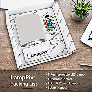 5x7 Inch LED Desk Lamp - Light Stone Custom Canvas Printed Table Light 16 Colors - 5 Level Dimmer - 4 Lighting Effects - Rechargeable Light - Remote Control. by LampPix Made in The USA.