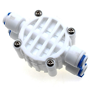 1/4" Tube 4 Way Port Auto Shut Off Valve Quick-Connect Water Systems 1/4" Automatic Shut Off Valve for RO Reverse Osmosis Water Filter System [FDXGYH]