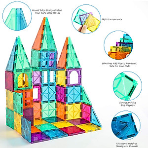 NEOFORMERS Magnetic Building Tiles, 70 Pcs 3D Magnetic Building Blocks Set for Kids, STEM Educational Preschool Magnet Toys for Toddlers Boys Girls 3 4 5 6 7 8 Year Old