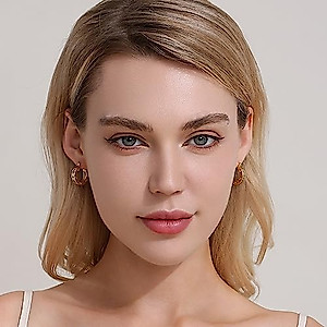 CZYJEW Gold Hoop Earrings for Women 14K Gold Plated with 925 Sterling Silver Post Hoop Earrings for Girls Mini Gold Earrings Inlay CZ Gems for Women