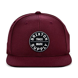 Brixton Oath III Adjustable Snapback Cap Burgundy